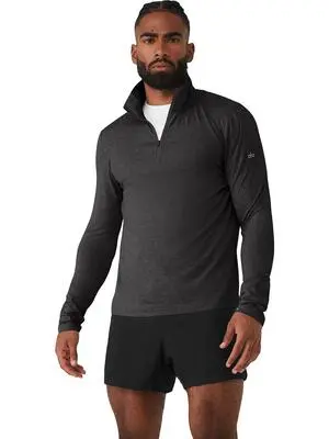 Alo Yoga Conquer 1/4 Zip Reform Long Sleeve Sweatshirt - Dark Heather Grey