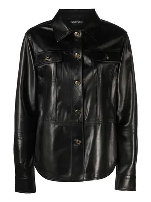 TOM FORD Calf-leather Shirt - Black
