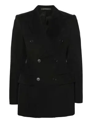 Balenciaga Wool Twill Double-breasted Blazer - Black