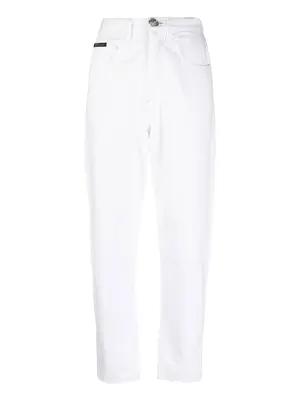 Philipp Plein High-waisted Mom-fit Jeans - White