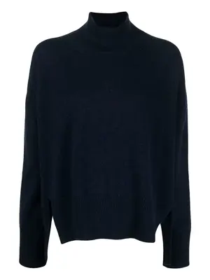 BARRIE Side-slit Knit Jumper - Blue