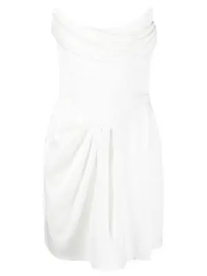 Alex Perry Audra Draped Strapless Minidress - White