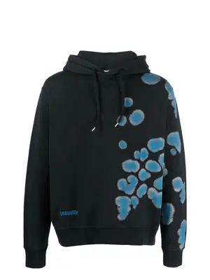 Dsquared2 Dye-print Cotton Hoodie - Black