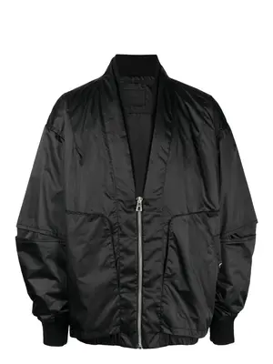 SONGZIO Collarless Double-neck Bomber Jacket - Black
