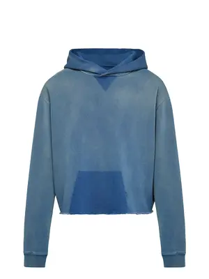 MAISON MARGIELA Raw-edge Organic-cotton Hoodie - Blue