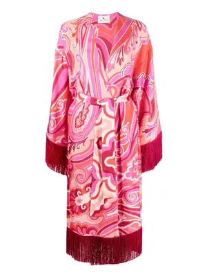 Etro Paisley-print Fringed Jacket - Pink