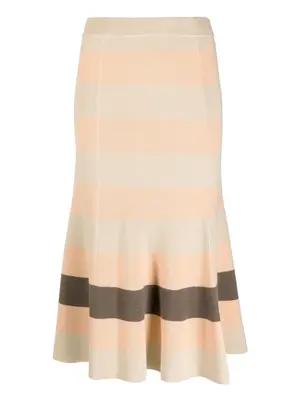JOSEPH Stripe Animation Knitted Skirt - Neutrals