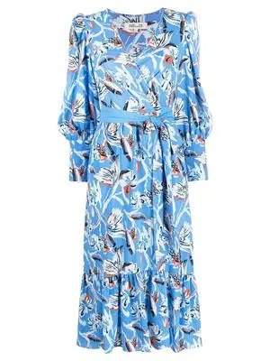 Diane Von Furstenberg Floral-print Midi-dress - Blue