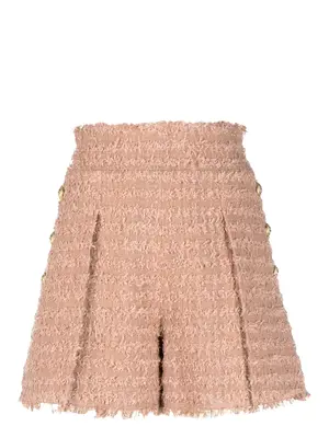 Balmain Tweed Tailored Shorts - Neutrals