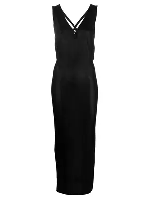 TOM FORD V-neck Knit Maxi Dress - Black