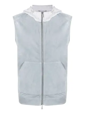 Eleventy Pouch-pocket Hooded Gilet - Blue