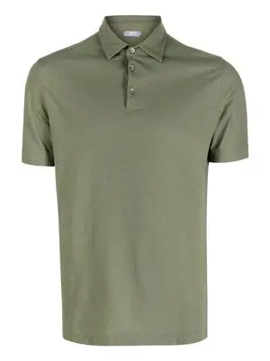 ZANONE Short-sleeved Cotton Polo Shirt - Green