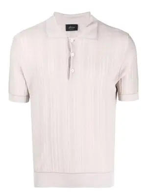 Brioni Knitted Polo Shirt - Neutrals