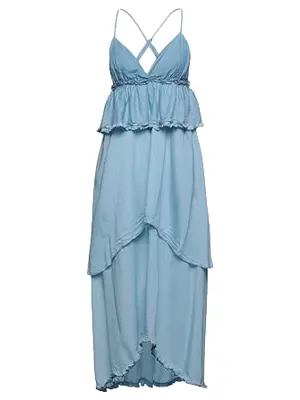 Pinko Maxi Dress Sky Lyocell - Blue