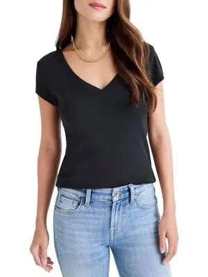 Splendid Faye V-neck T-shirt - Black