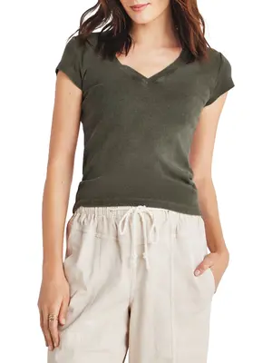 Splendid Splendid Faye V-Neck T-Shirt Olive