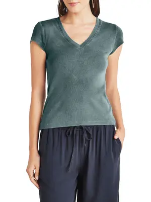 Splendid Splendid Faye V-Neck T-Shirt Seaside