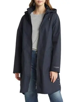 ILSE JACOBSEN Hooded Rain Jacket - Dark Indigo