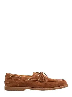 Brunello Cucinelli Suede Boat Shoes - Chestnut