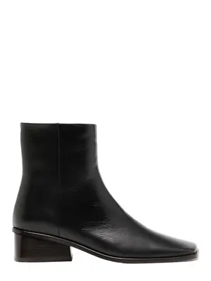 REJINA PYO Rise Leather Ankle Boots - Black
