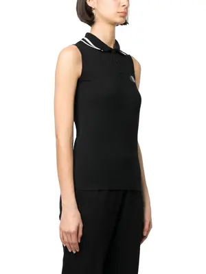 PLEIN SPORT Polo Collar Tank Top - Black