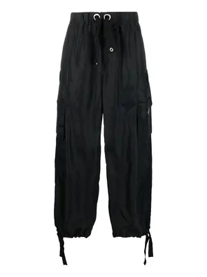 Versace Logo-print Cargo Trousers - Black