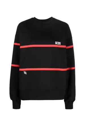 Gcds Stripe-detailed Sweatshirt - Black