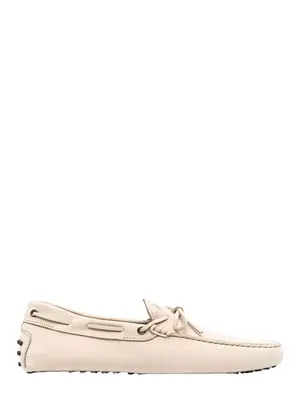 TOD'S Bow-detail Leather Loafers - Neutrals