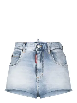 Dsquared2 High-waisted Denim Shorts - Blue