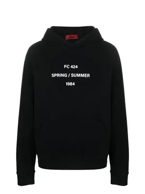 424 Embroidered Logo Hoodie - Black