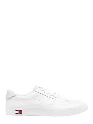 Tommy Hilfiger Logo Leather Sneakers - White
