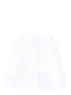Simone Rocha Broderie-anglaise Cotton Shorts - White