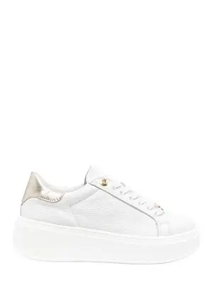 TWINSET Leather Trainers With Contrasting Heel - White