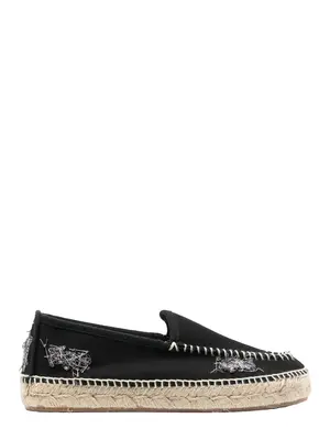 MAISON MARGIELA Embroidered Canvas Espadrilles - Black