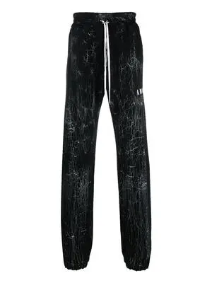 Amiri Cracked-dye Logo Track Pants - Black