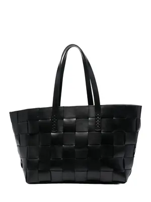 Dragon Diffusion Woven Leather Tote Bag - Black