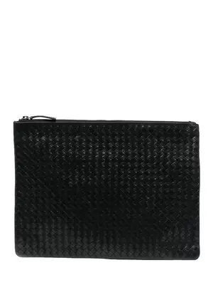 Dragon Diffusion Woven Leather Clutch Bag - Black