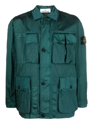 Stone Island Compass-patch Shirt Jacket - Green