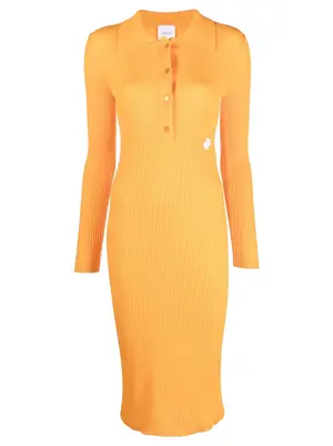 PATOU Knitted Polo Dress - Orange