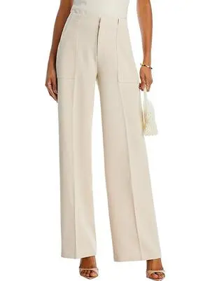Aqua Wide Leg Trousers - Beige