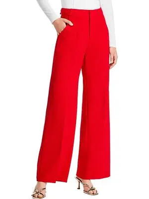 Aqua Wide Leg Trousers - Red