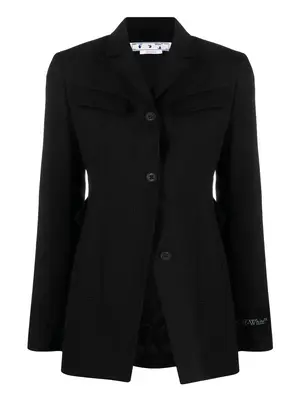 Off-White Single-breasted Wool Blazer - Black