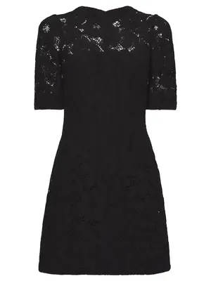 Proenza Schouler Floral Lace Mini Dress - Black