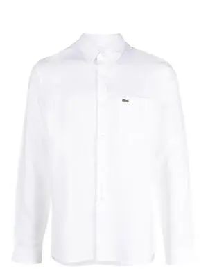 Lacoste Logo-embroidered Button-down Shirt - White
