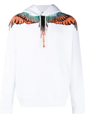 COUNTY OF MILAN Marcelo Burlon Wing-print Hoodie - White