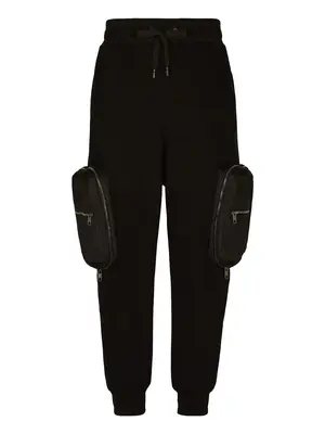 Dolce & Gabbana Drawstring Cotton-blend Track Pants - Black