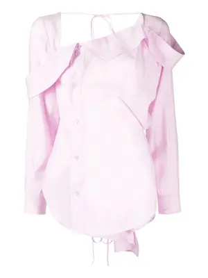 PUSHBUTTON Asymmetric Button-up Shirt - Pink