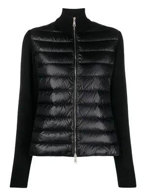 Moncler Knitted-sleeve Puffer Jacket - Black