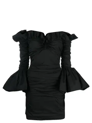 Philosophy Di Lorenzo Serafini Ruffle-trim Ruched Minidress - Black