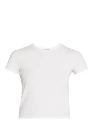 SLVRLAKE Fitted Cropped Baby Tee - Natural Wh